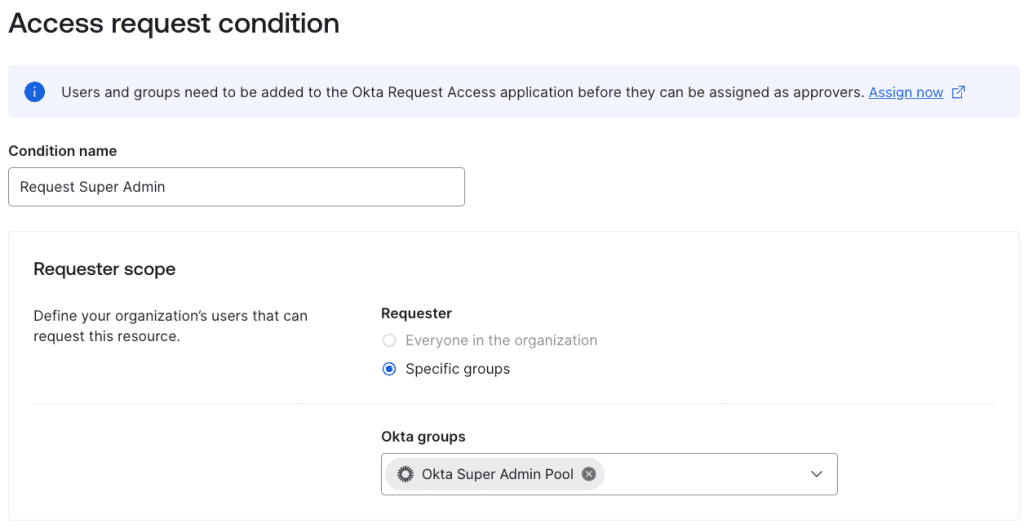 How to Create a Request Type with Govern Okta Admin Roles