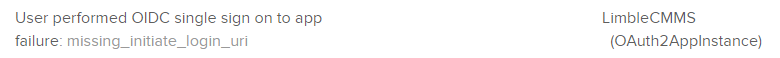 LimbleCMMS Error "403 missing_initiate_login_uri"
