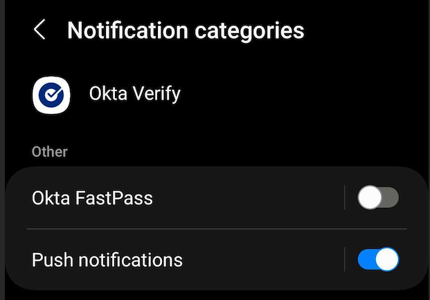 "Sign in faster with Okta FastPass" Notification for Android Users