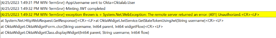 RDP Error "The Remote Server Returned an Error: (401) Unauthorized"