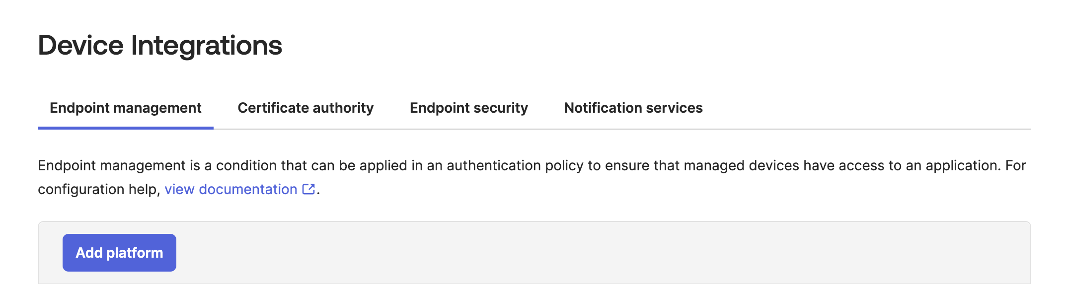 Device Integrations Missing Tabs