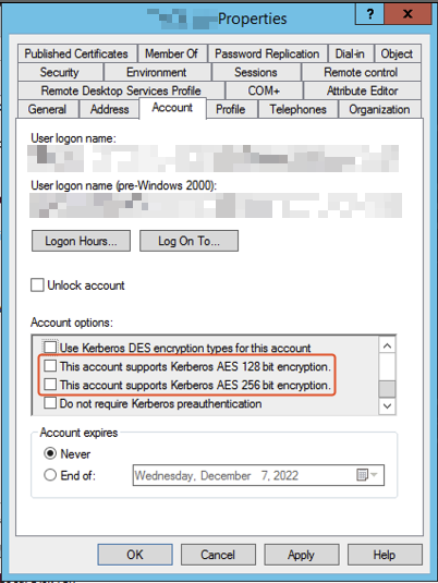 Agentless DSSO not Working After Setting AES Encryption on Service Account