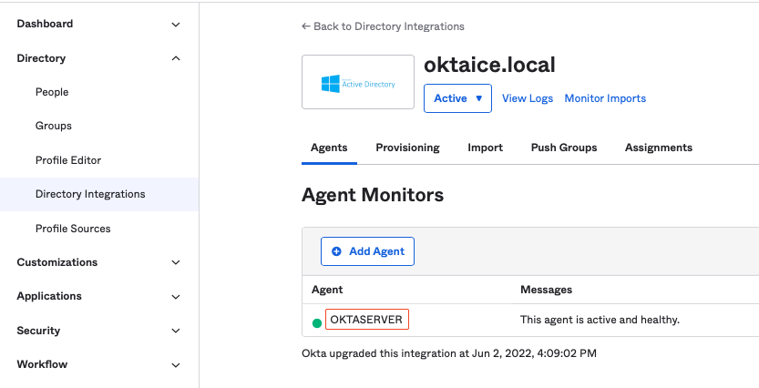 How to Find the Okta AD Agent Server Names and Service Account Information