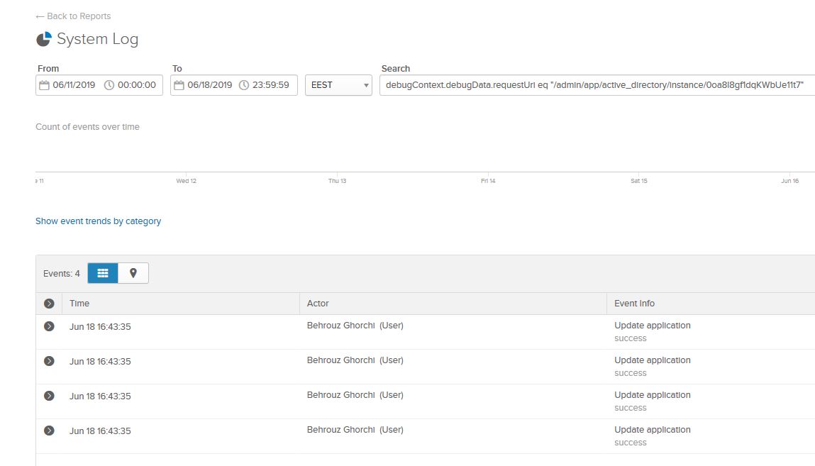 How can we see OU changes in the System Log?