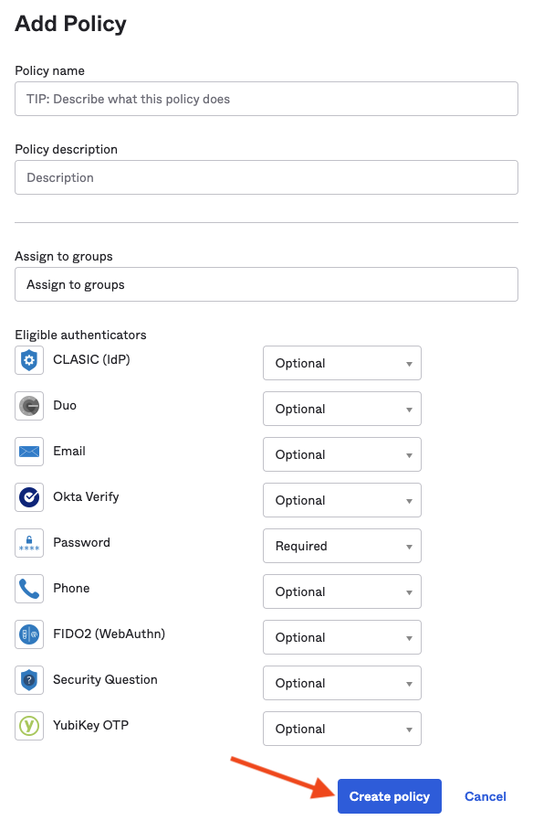 Application-Based Enrollment Policies for Users
