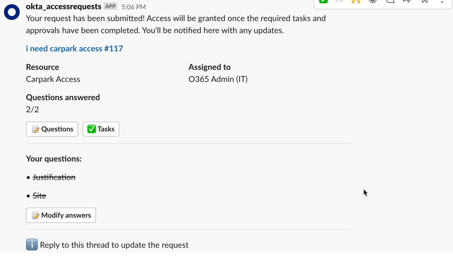 OIG Access Requests – Requesting Access in Slack