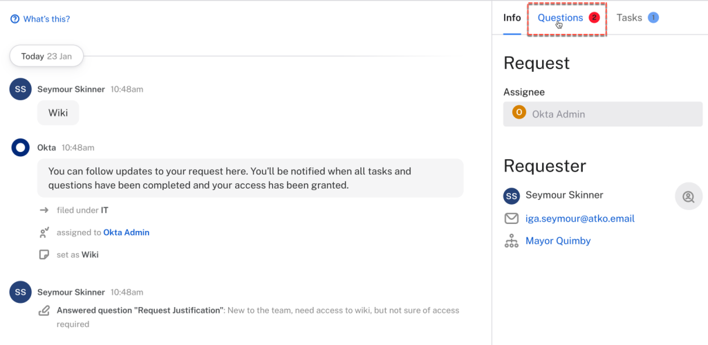 OIG Access Requests – Can an Approver Supply Information for a Request?