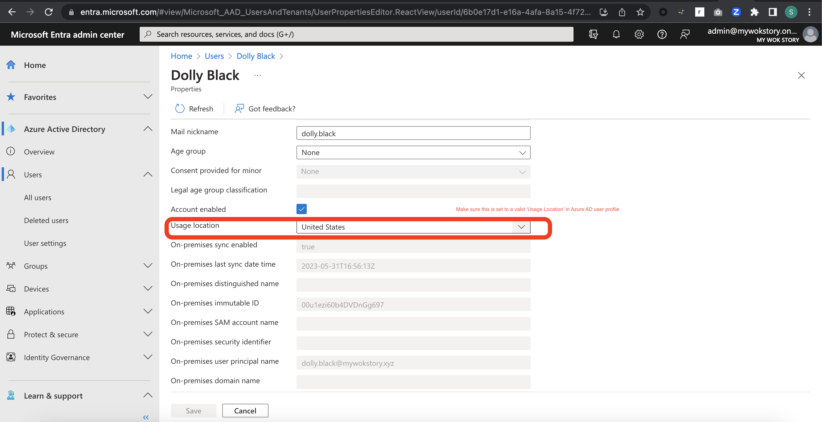 Office 365 Provisioning Failed to Push Profile Update Error: HTTP 400 error message: "License ...