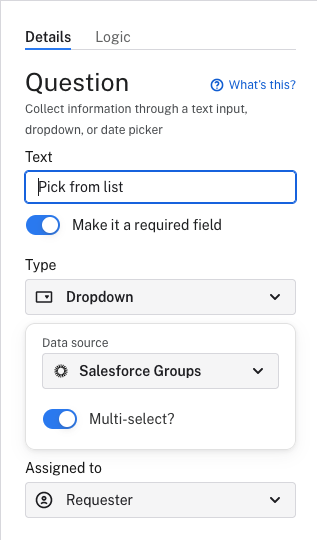 Okta Access Request - “includes” Operator for Conditional Logic