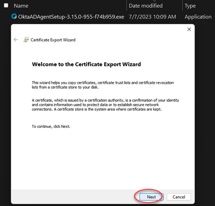 How to Obtain Okta AD Agent Certificate
