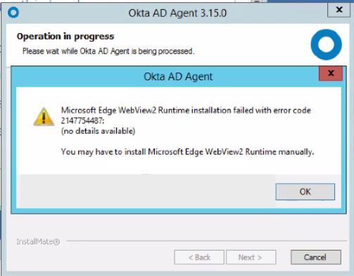 AD Agent Install Error: Microsoft Edge Webview2 Runtime Download Failed