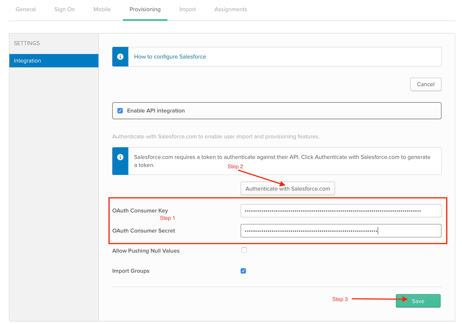 Configuration Guide for Salesforce REST Integration