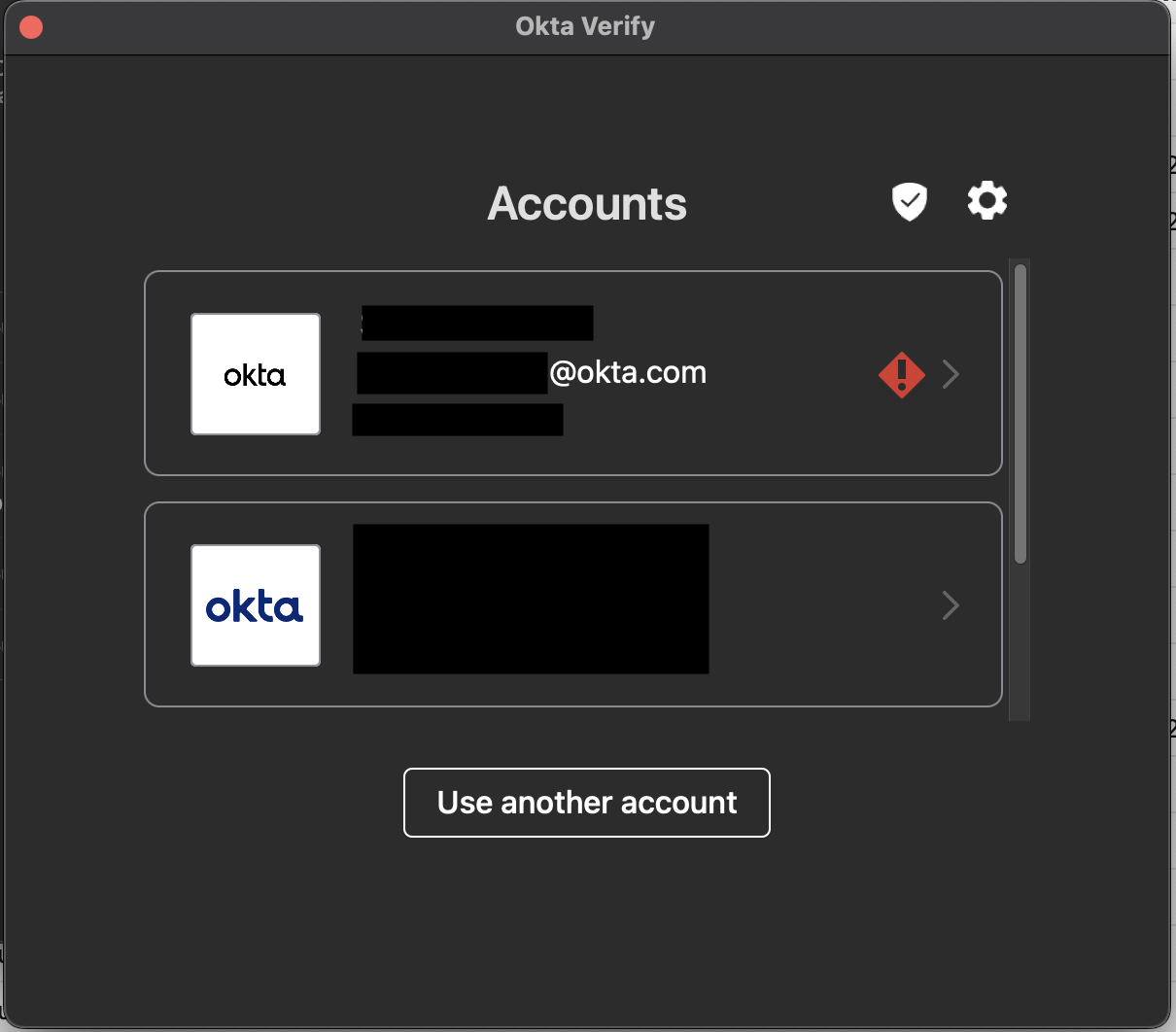 Okta Verify Error when Adding Another Touch ID Fingerprint to the Mac
