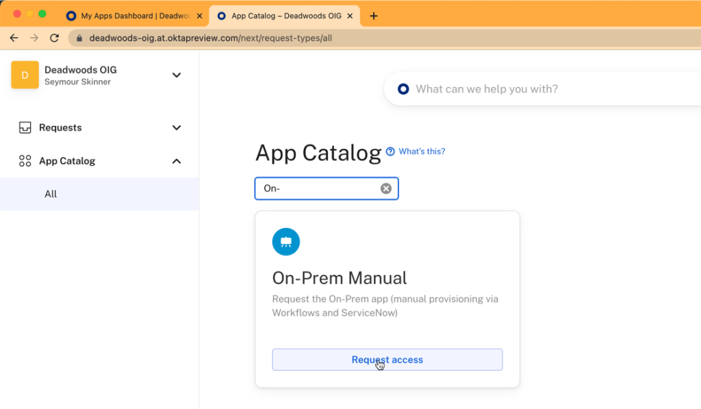 Logging a ServiceNow Request via Workflows from OIG Access Requests