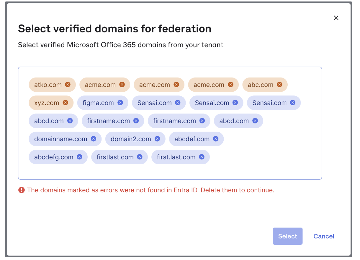 Domains No Longer Available Error when Trying to Change a Configuration ...