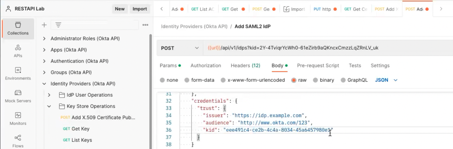 Adding an Identity Provider via Okta REST API and Postman: A Step-by-Step Guide