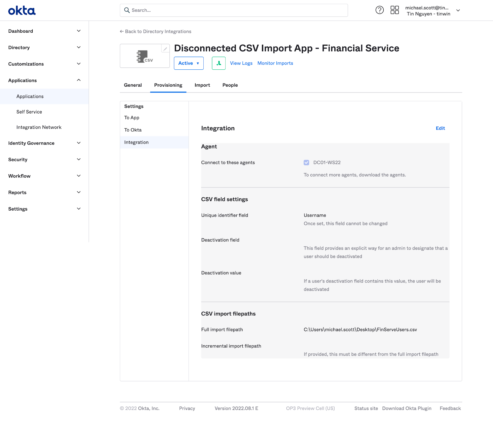 Certifying Access for Disconnected Application in Okta