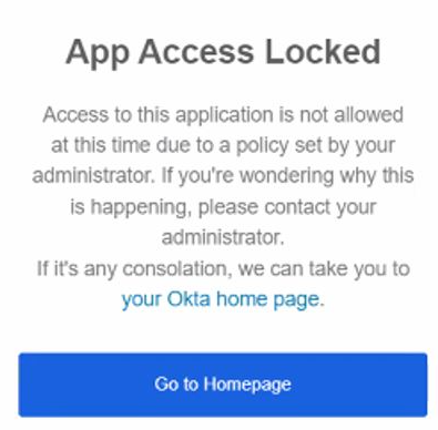 Device Trust SAML App Showing "App Access Locked" Error