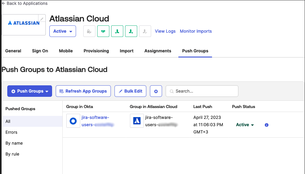 Okta Group Push to Existing Groups in Atlassian
