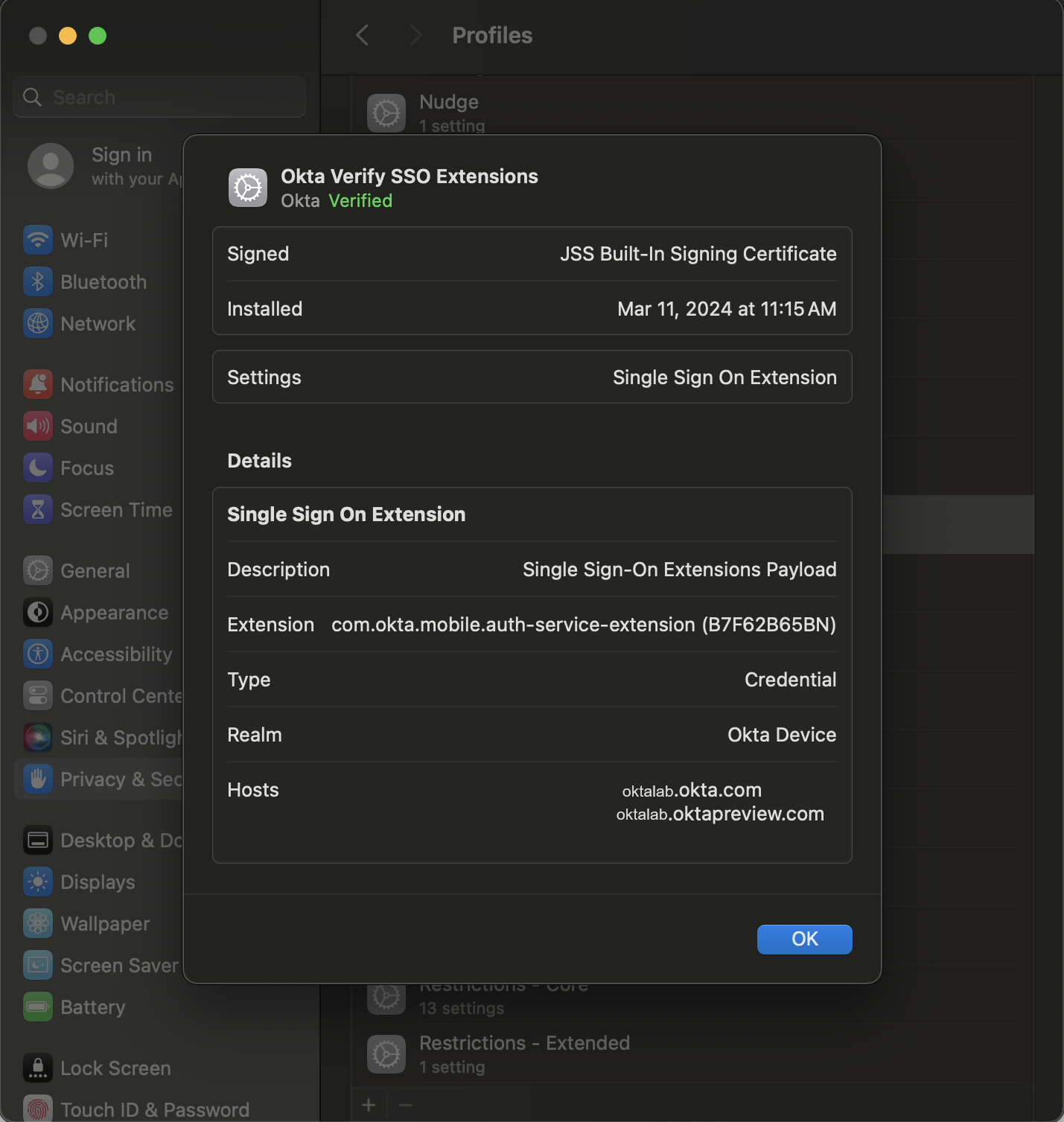 Troubleshooting Okta SSO Extension for macOS