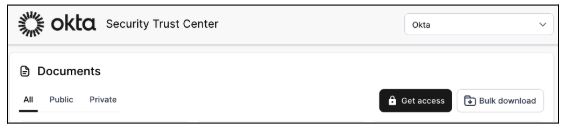 Accessing Okta’s Security Trust Center