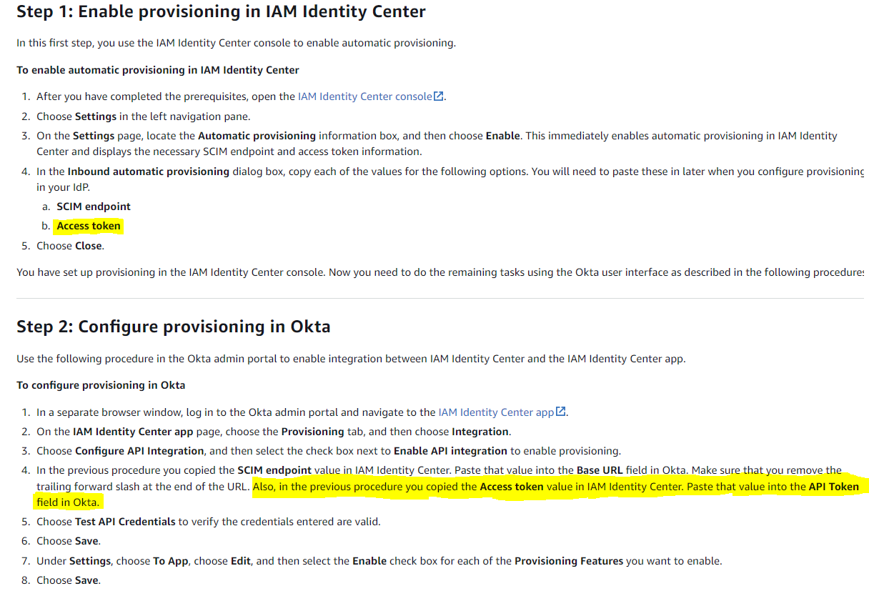 AWS IAM Identity Center Provisioning - "Error while verifying if user exists: Unauthorized"
