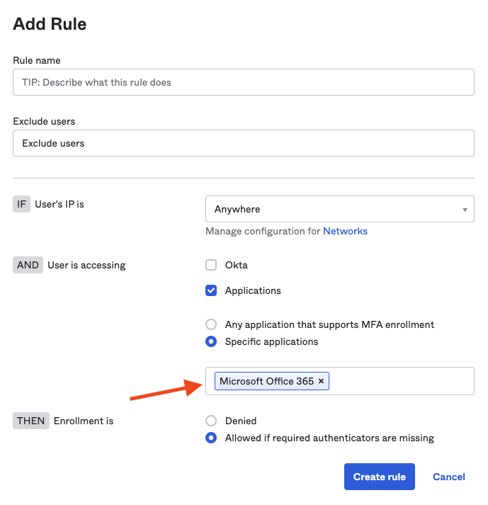 Application-Based Enrollment Policies for Users