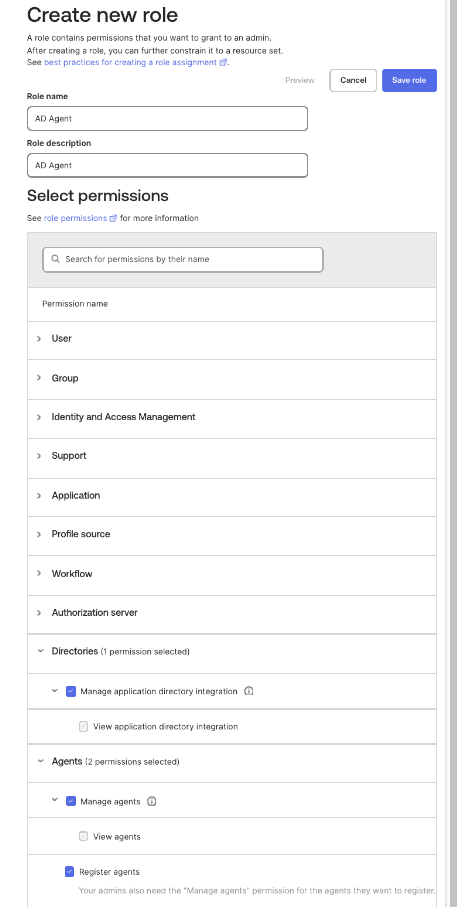 How to Create a Custom Role and Resource Set for AD Integrations
