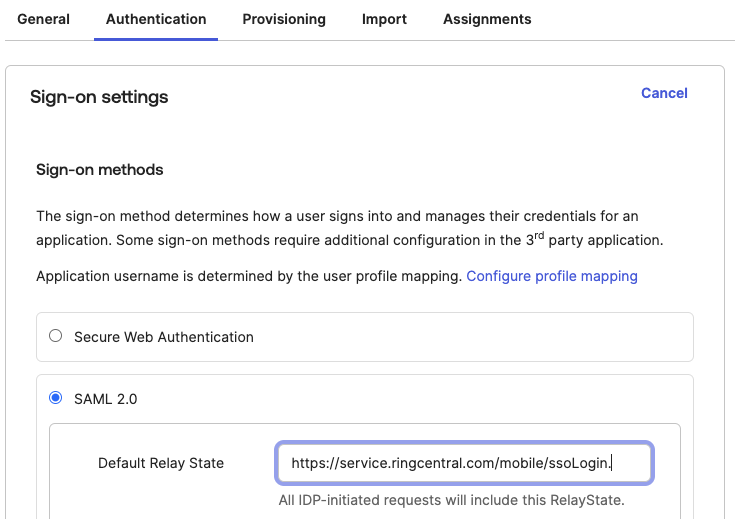 RingCentral IdP-Initiated SSO Shows "Unexpected Error"