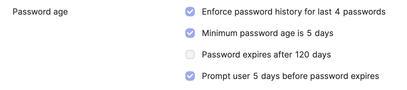 How to Set Password Policy so Okta User Password Does Not Expire