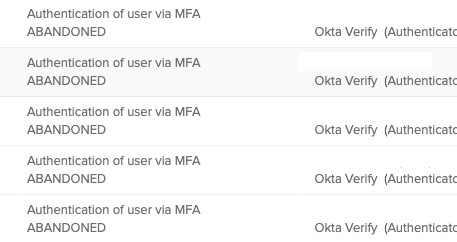 Unable to Complete MFA Authentication with ABANDONED Error