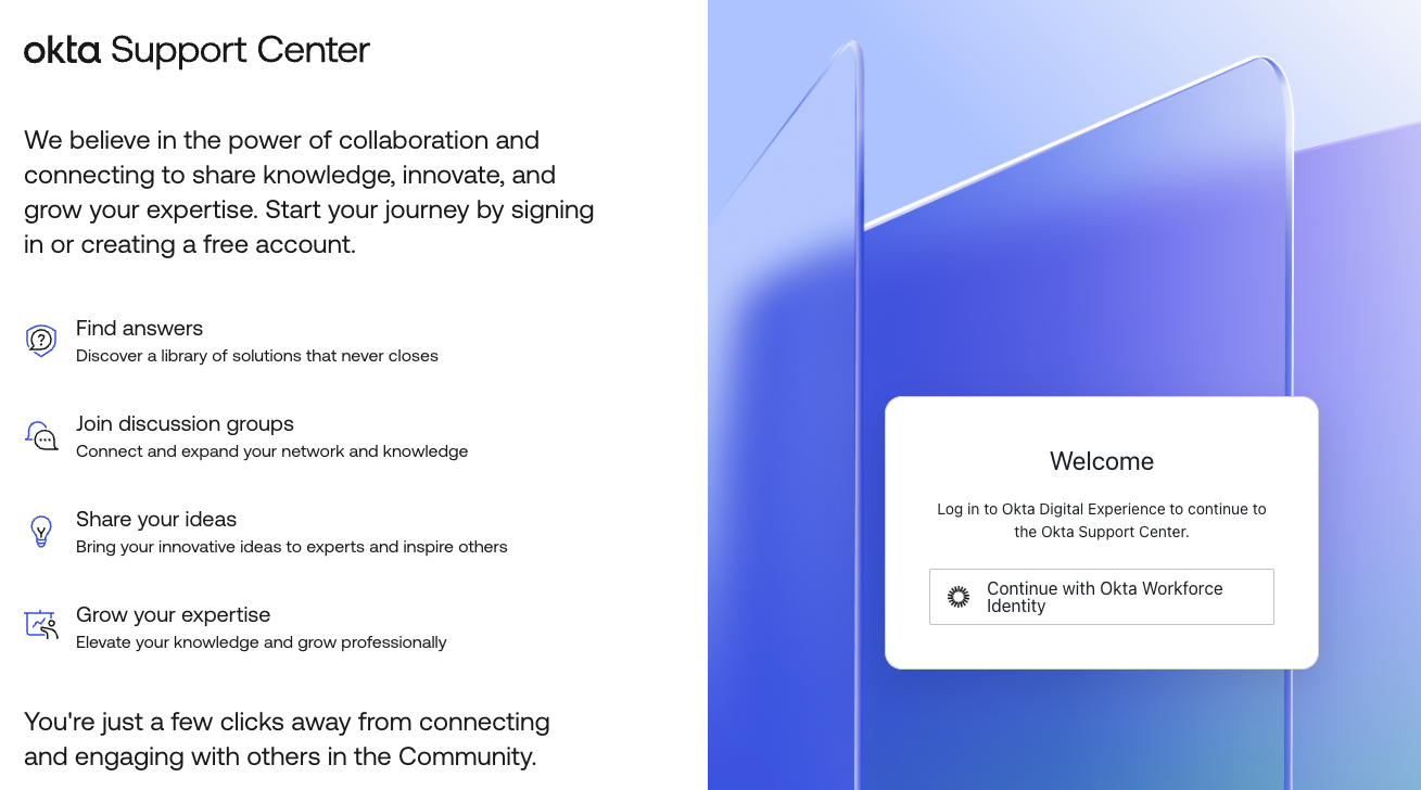 Multi-Factor Authentication (MFA) on the Okta Support Center