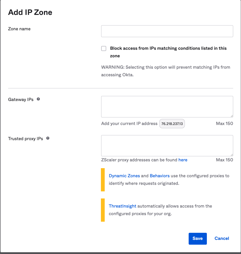 Understanding and Configuring IP Zones
