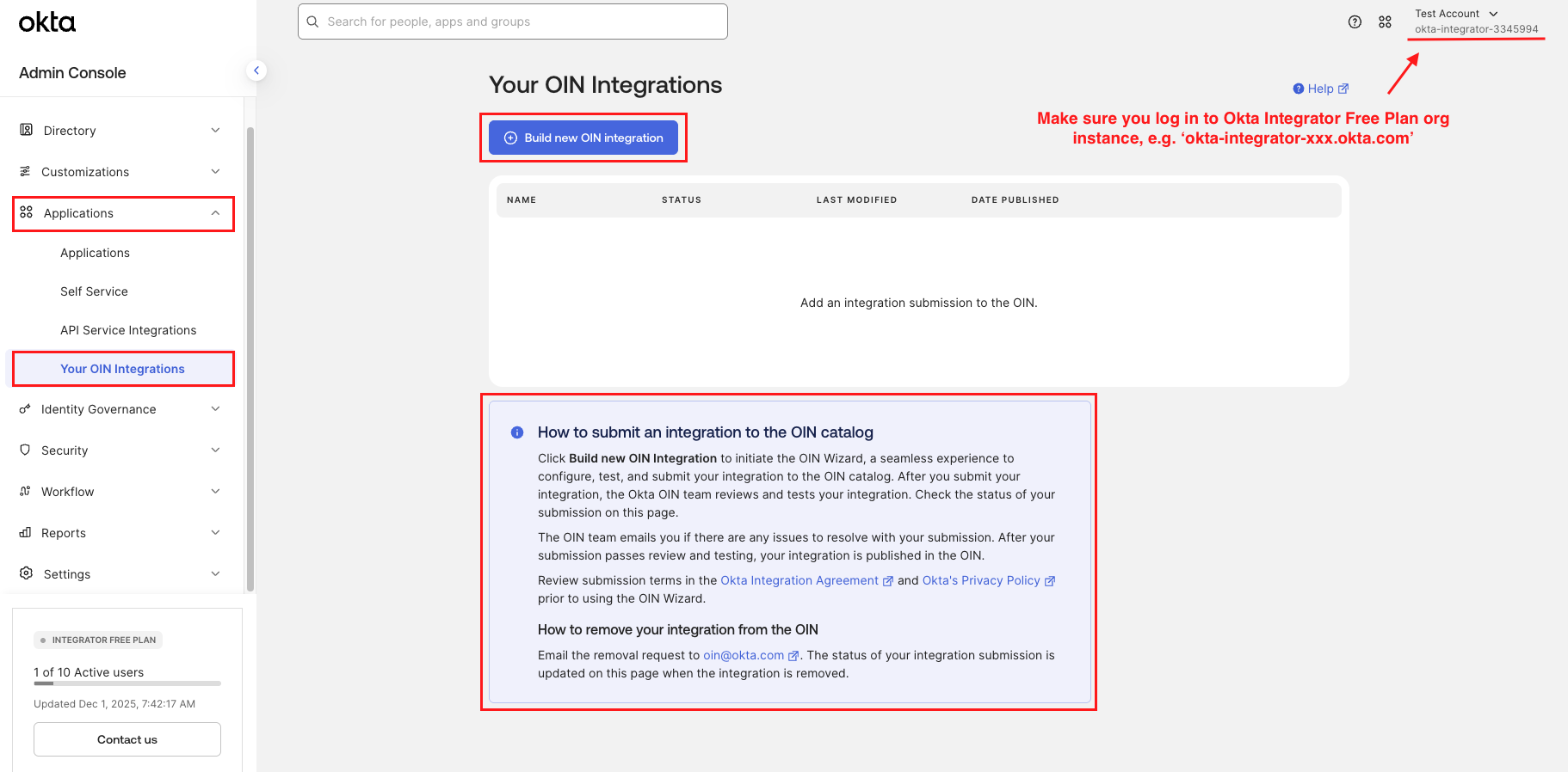 Adding a New Application to the Okta Integration Network
